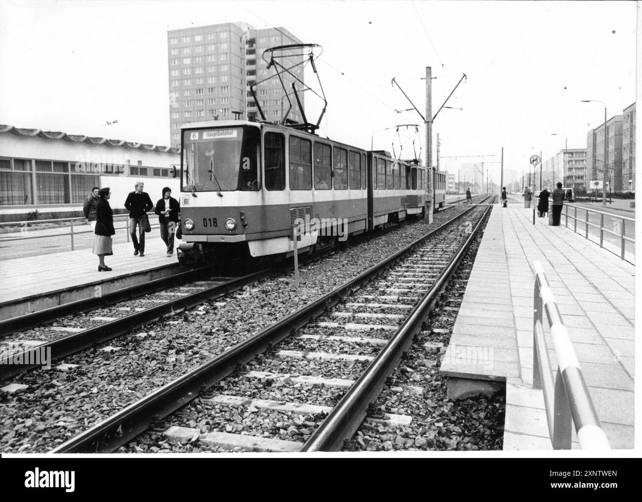 Streetcar stop at Stern. Public transportation. Rail transportation ...