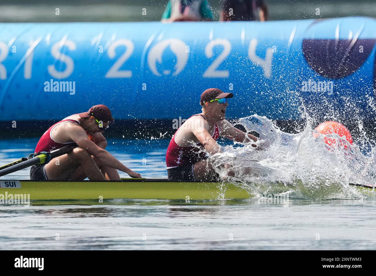 Switzerland's Roman Roeoesli and Andrin Gulich react to winning bronze ...