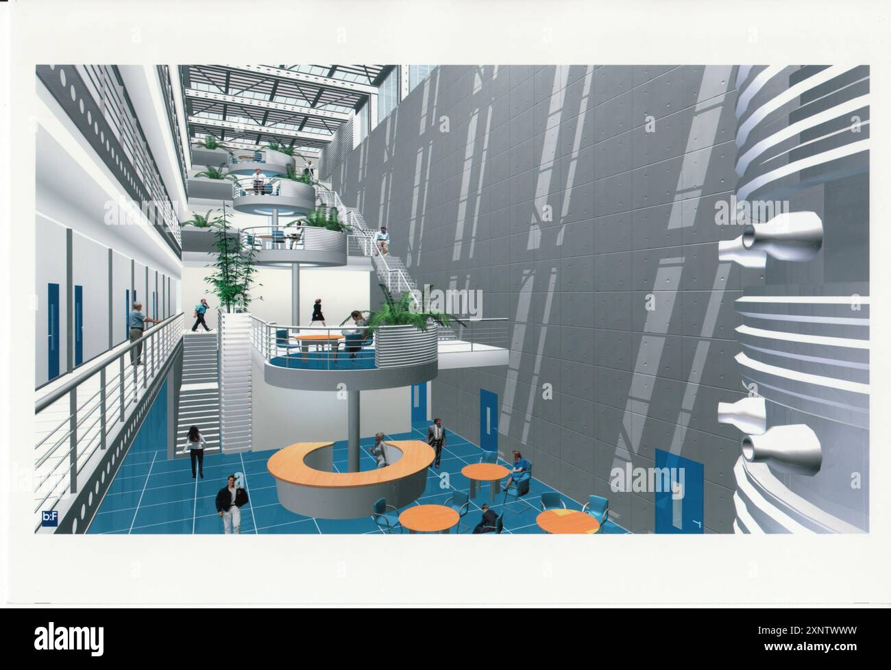 Model of the interior (atrium) of the High Tech Center (later fx.Center ...