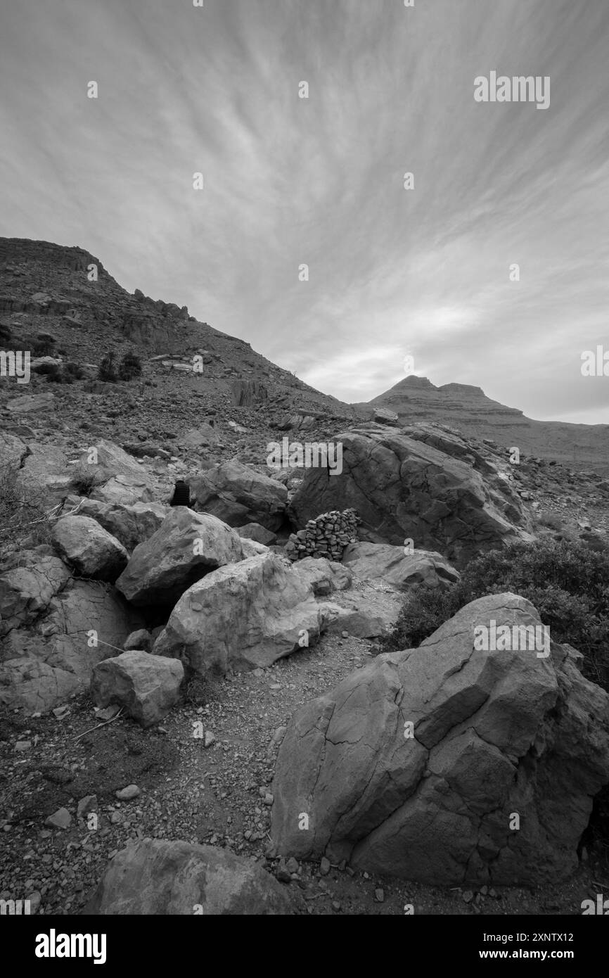 Stunning rock composition in the cloudy and rocky landscape of the ...
