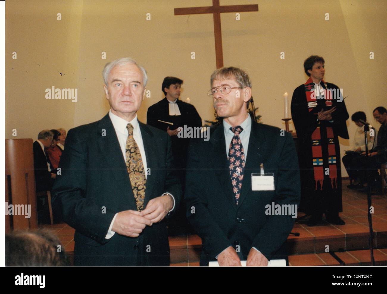 Prime Minister Manfred Stolpe(l.) at the opening of the ecumenical ...