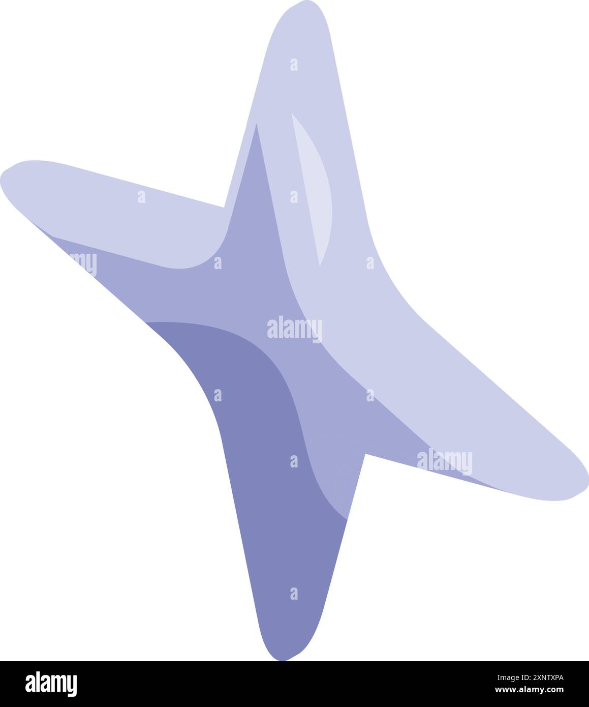 Four pointed purple star is shining brightly, radiating light and ...