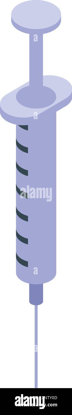 Blue syringe for injection, isometric illustration of medical equipment ...