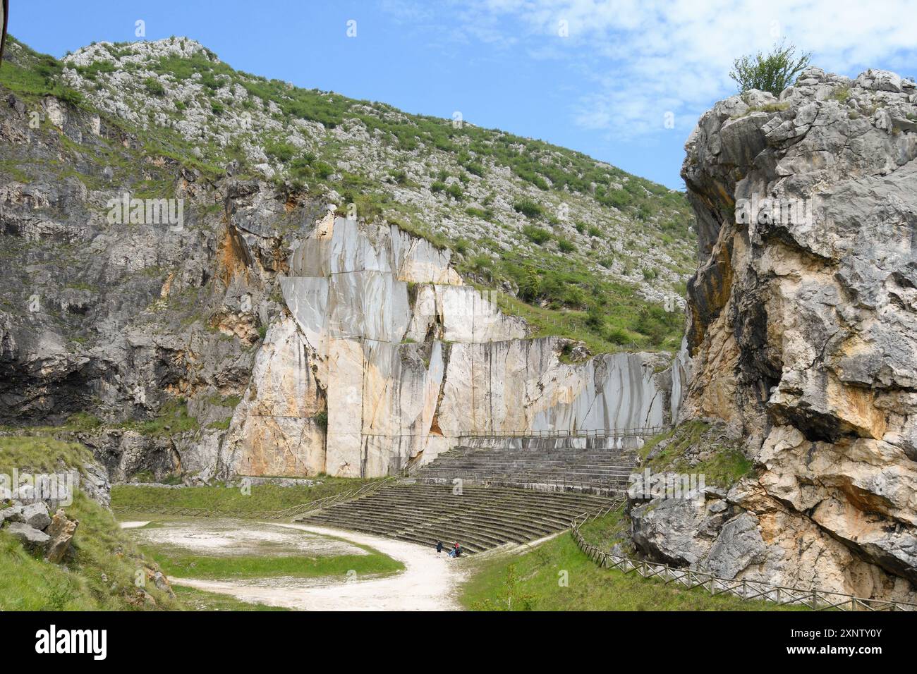 Panoramic view of the amphitheater of the Pozalagua caves in Carranza ...