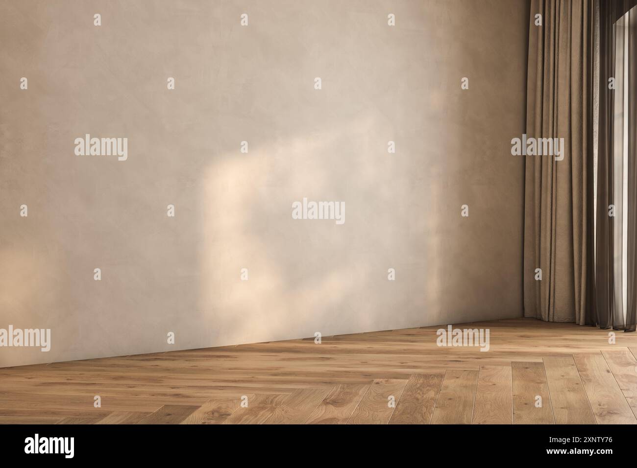 Modern interior design of apartment empty living room with beige wall ...