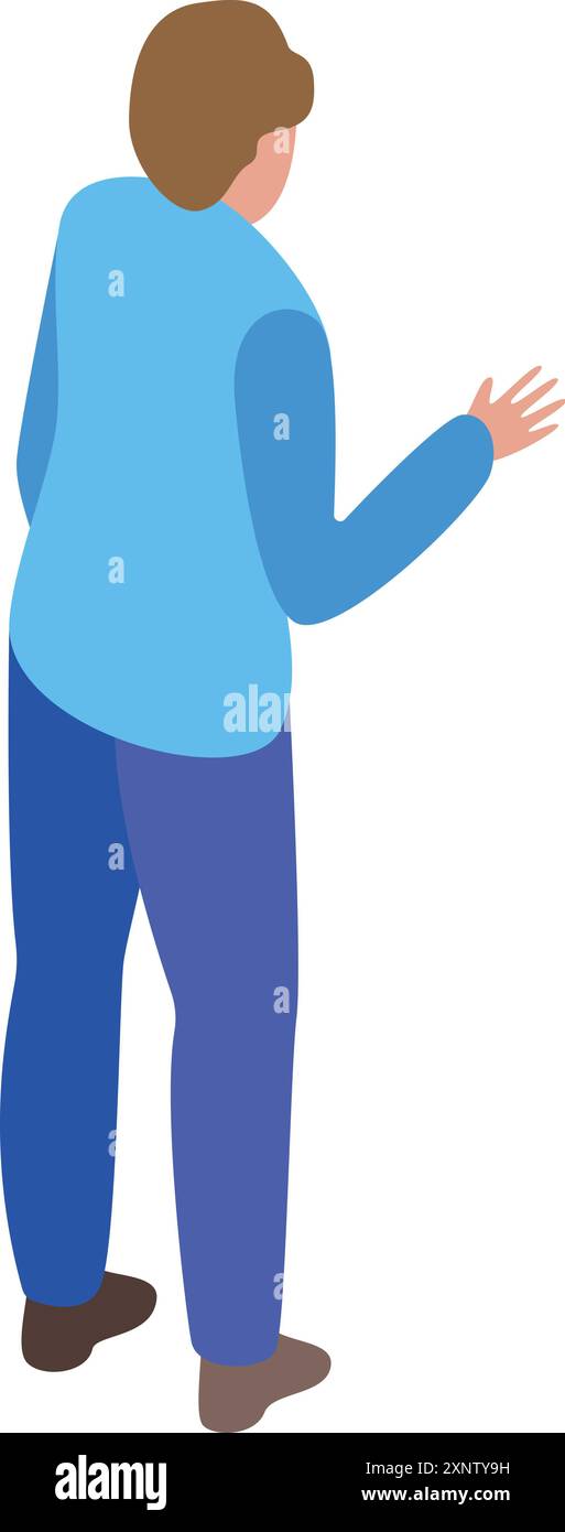 Back view man in blue Stock Vector Images - Alamy