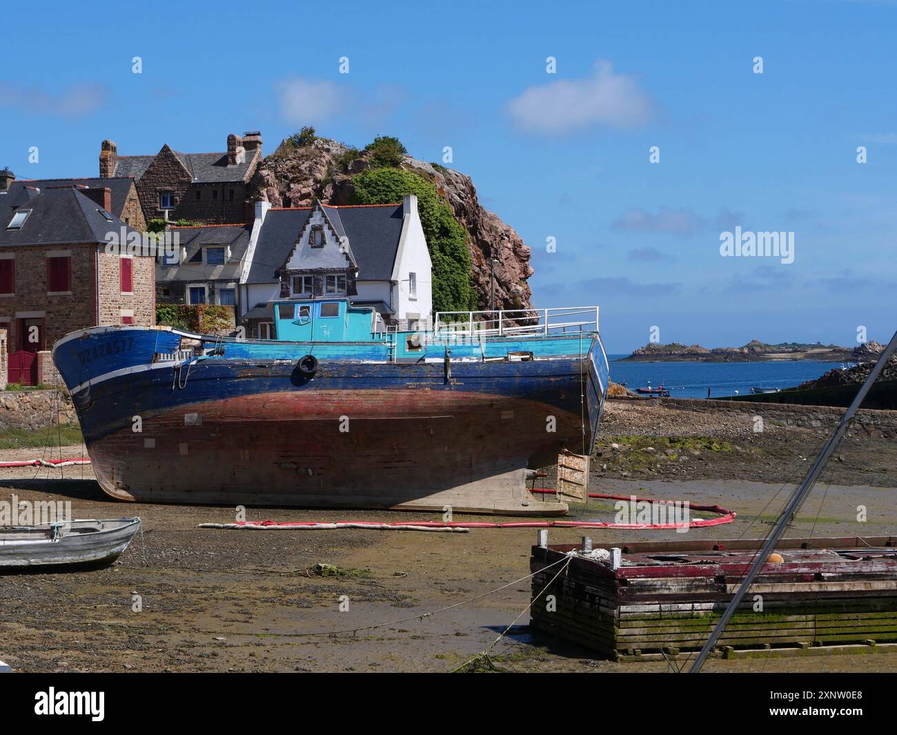 Brittany. The small town of Loguivy in the Cotes d'Armor, along the ...