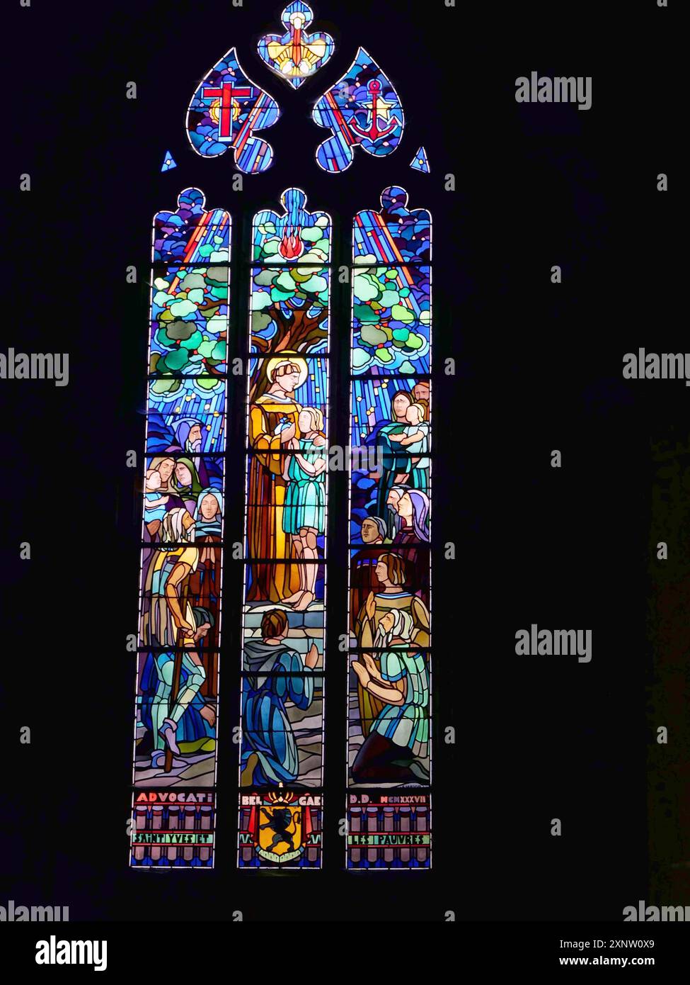 Brittany. The nave of Saint-Tugdual Cathedral of Treguier in the Cotes ...