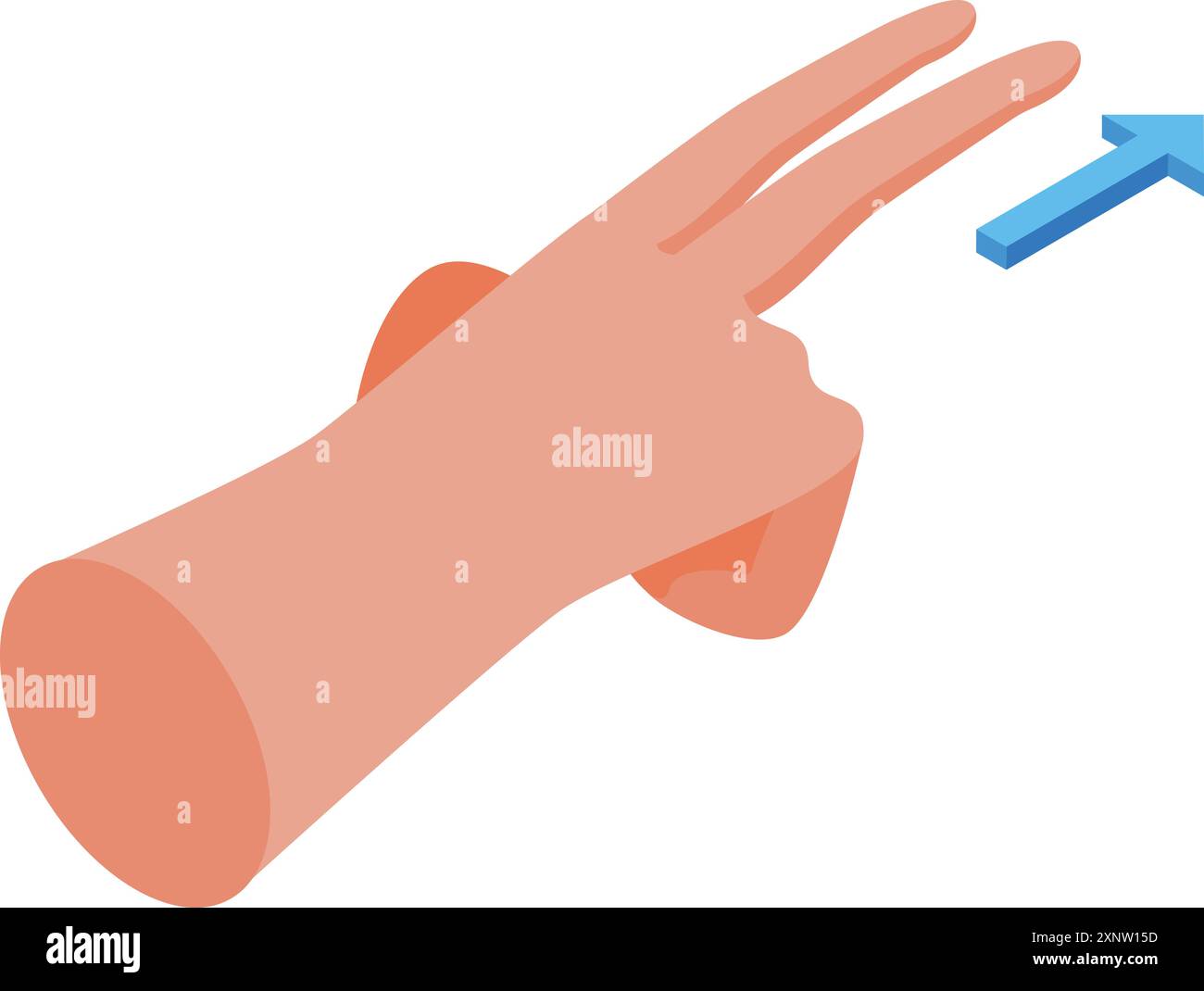 Illustration of a hand with two fingers touching a digital screen and ...