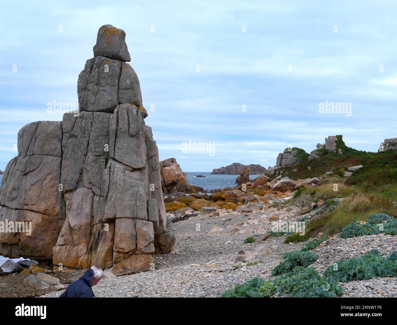 Brittany. Pointe du Chateau in the town of Plougrescant in the Cotes d ...
