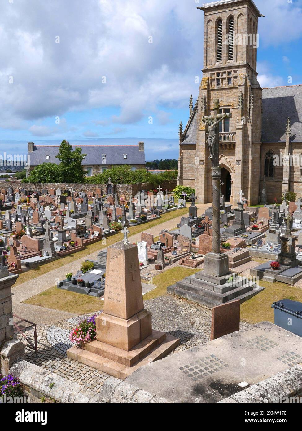 Brittany. The cemetery of the church of Louannec in the Cotes d'Armor ...