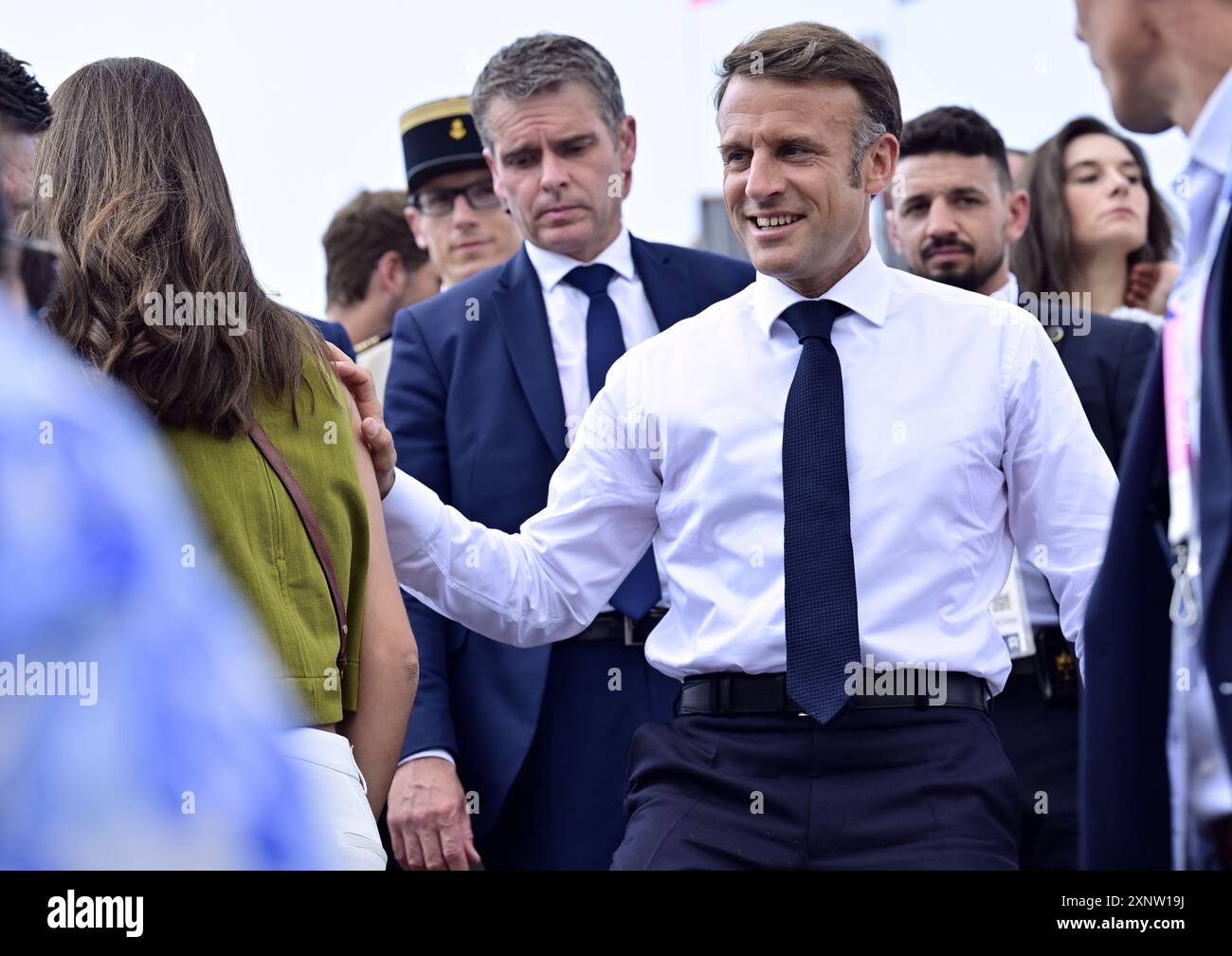 Paris, France. 02nd Aug, 2024. French President Emmanuel Macron attends ...