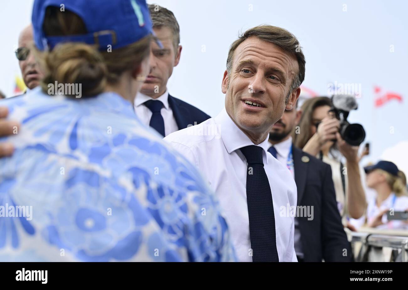 Paris, France. 02nd Aug, 2024. French President Emmanuel Macron attends ...