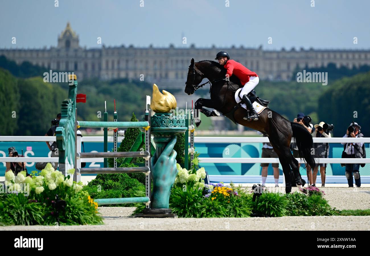Paris, France. 02nd Aug, 2024. Belgian rider Jerome Guery with horse ...