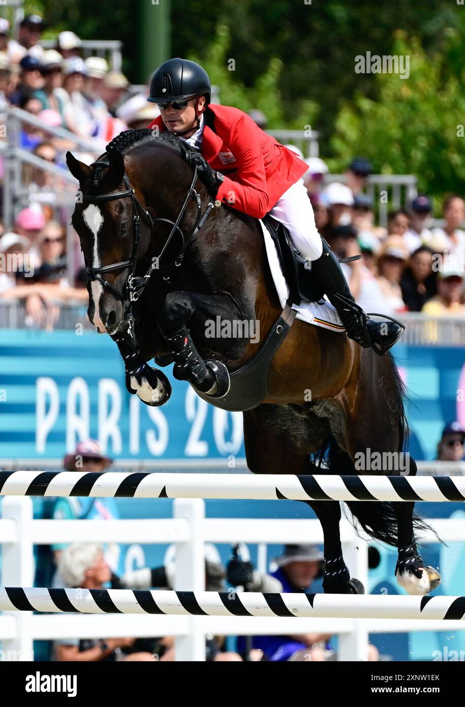 Paris, France. 02nd Aug, 2024. Belgian rider Jerome Guery with horse ...