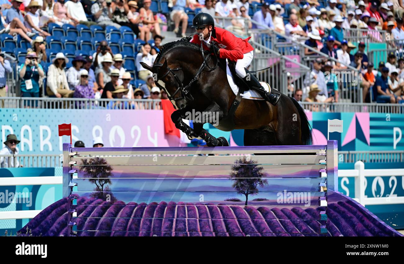 Paris, France. 02nd Aug, 2024. Belgian rider Jerome Guery with horse ...