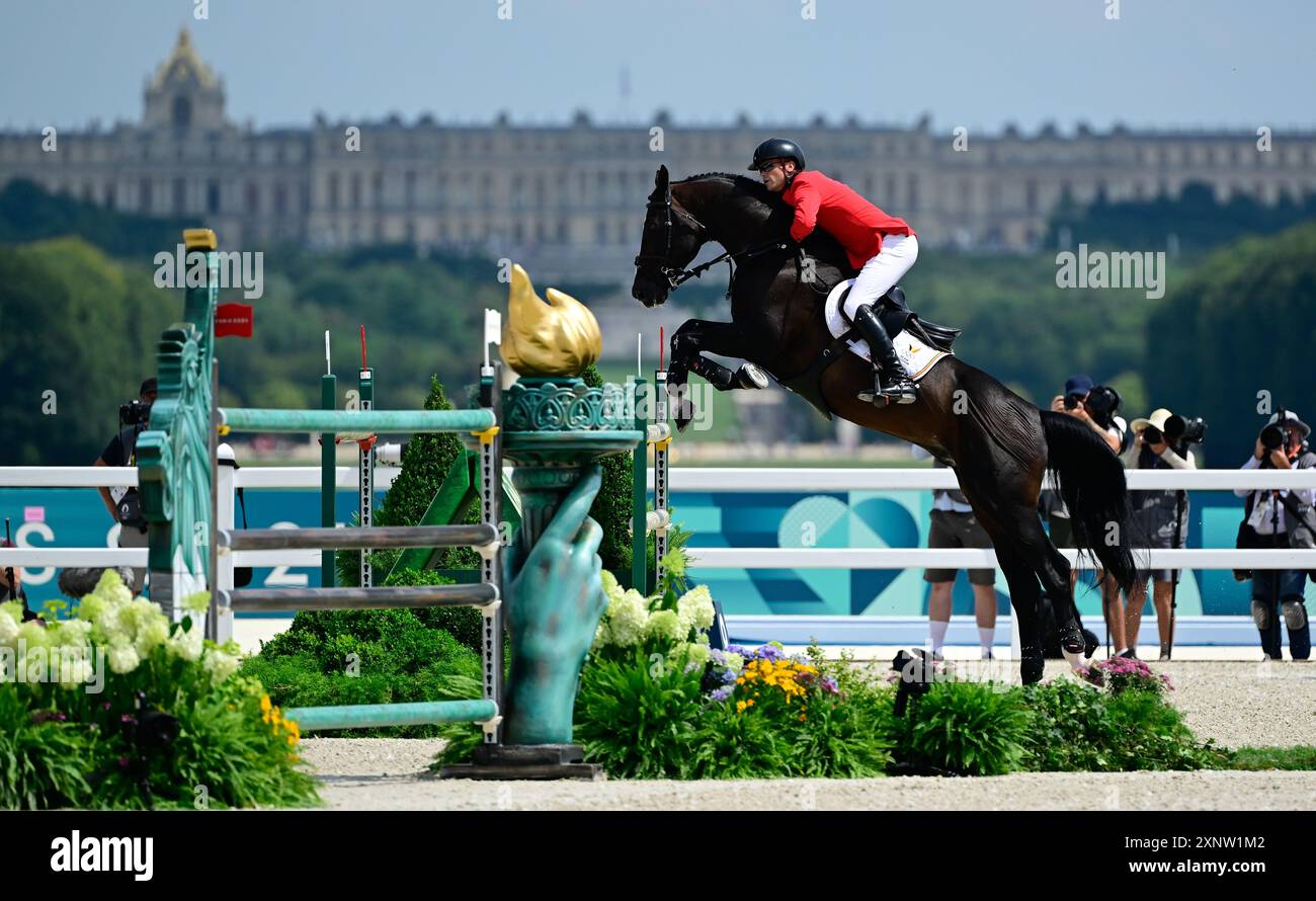 Paris, France. 02nd Aug, 2024. Belgian rider Jerome Guery with horse ...