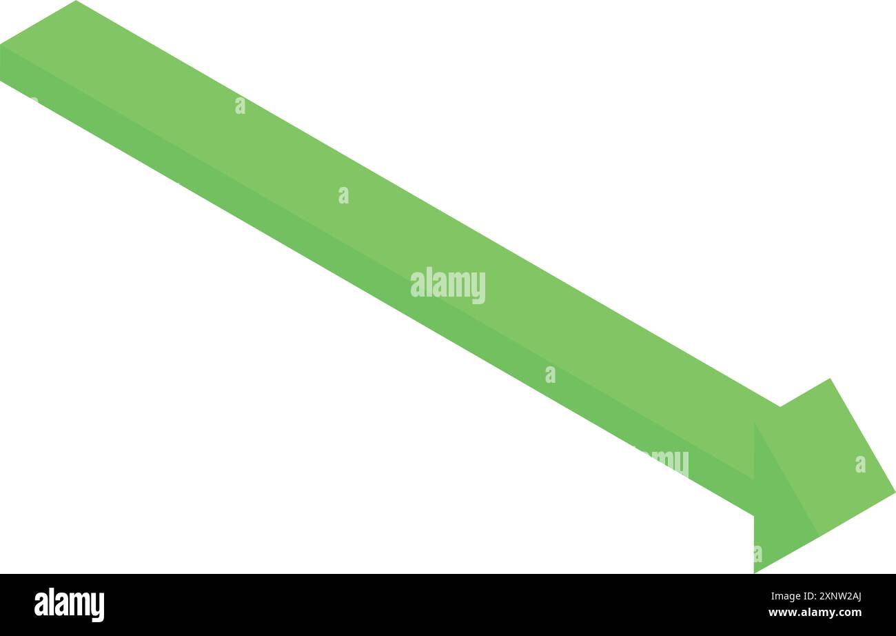 Green arrow pointing down representing negative trend in business Stock ...