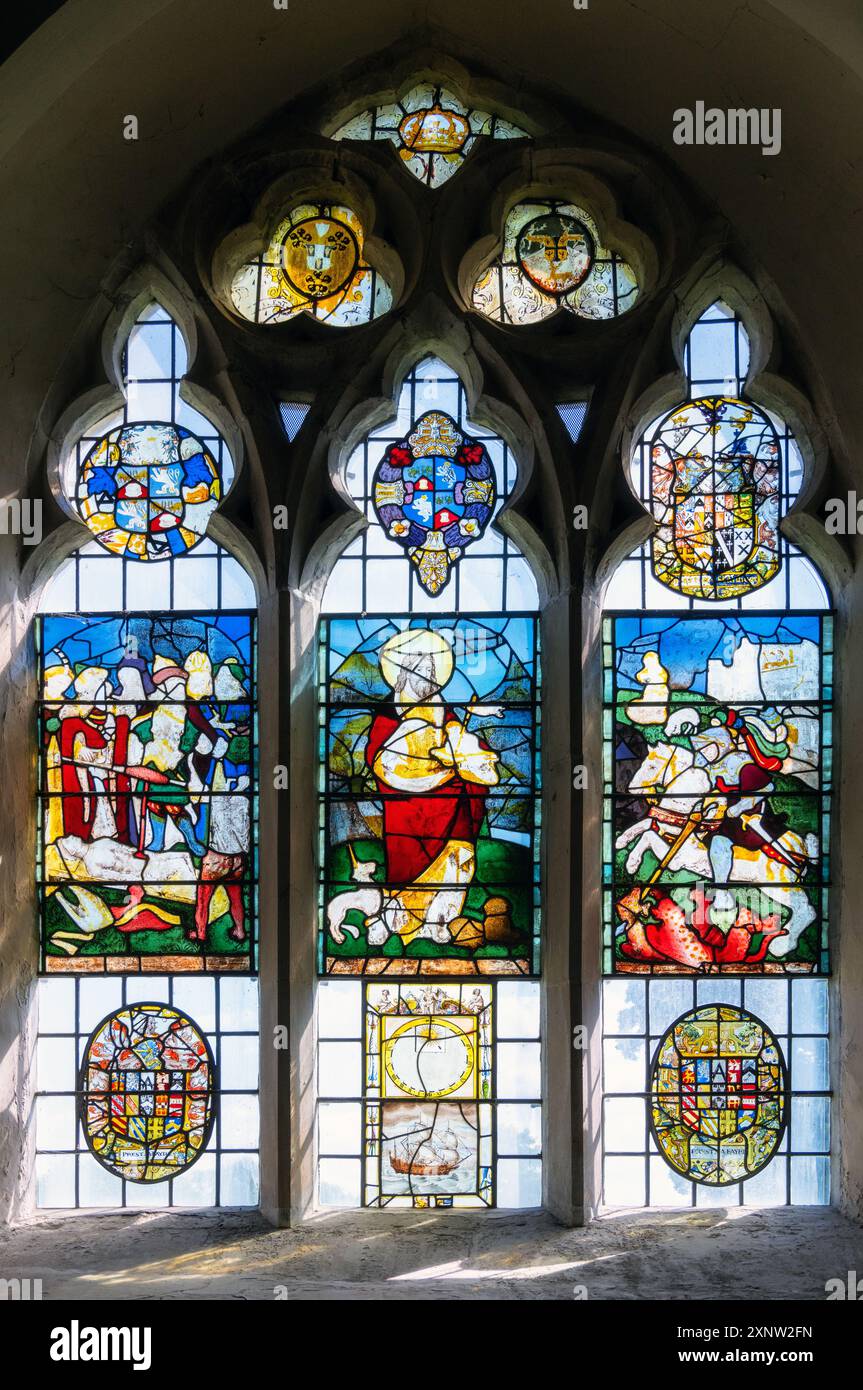 Stained glass window in St Botolph Church in the grounds of ...