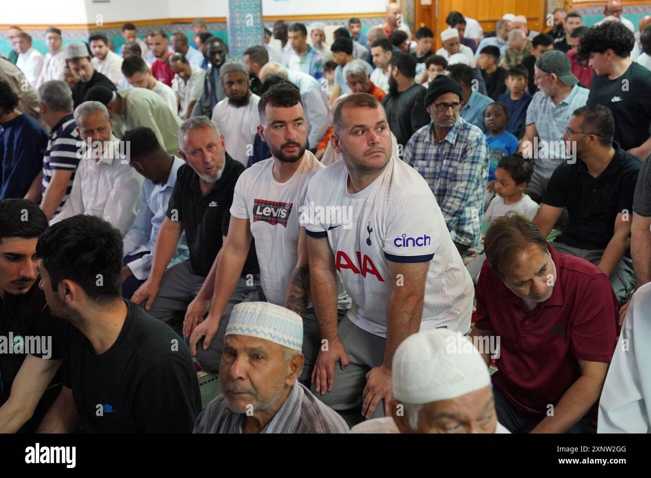 Worshippers take part in Friday Prayers at the London Islamic Cultural ...
