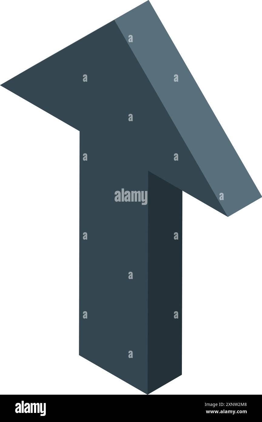 Dark grey arrow is pointing up representing growth and success Stock ...