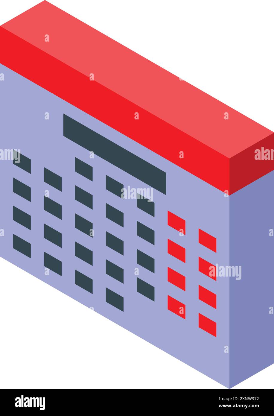 Isometric calendar showing important dates marked in red, concept of ...