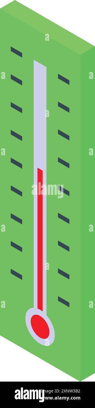 Green thermometer showing increasing temperature, concept of global ...