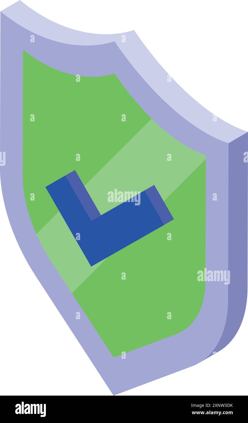 Green shield with a blue check mark is conveying a sense of safety and ...