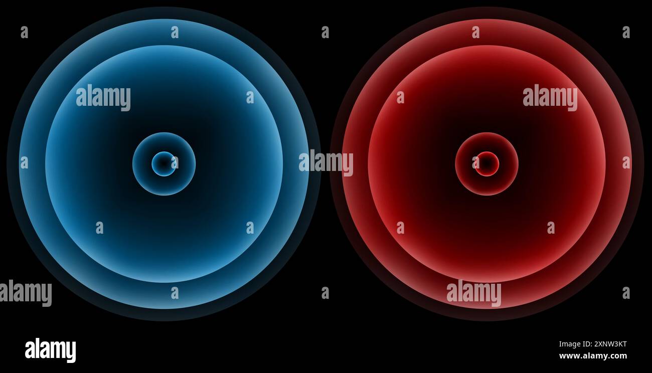 blue and red circle area radar or touch screen effect light Stock Photo ...