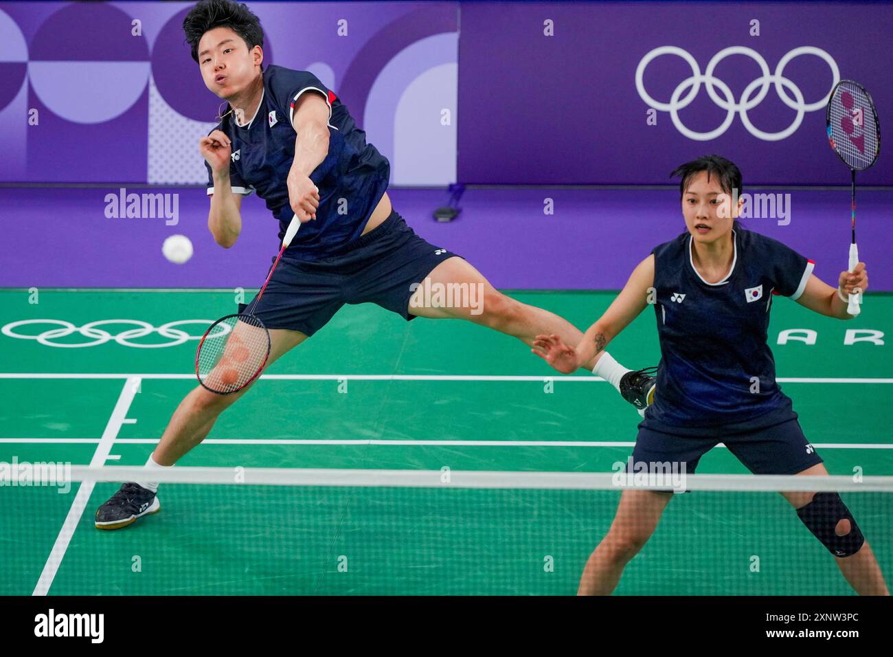 South Korea's Seo Seung-Jae, left, and Chae Yu-Jung play against Japan ...