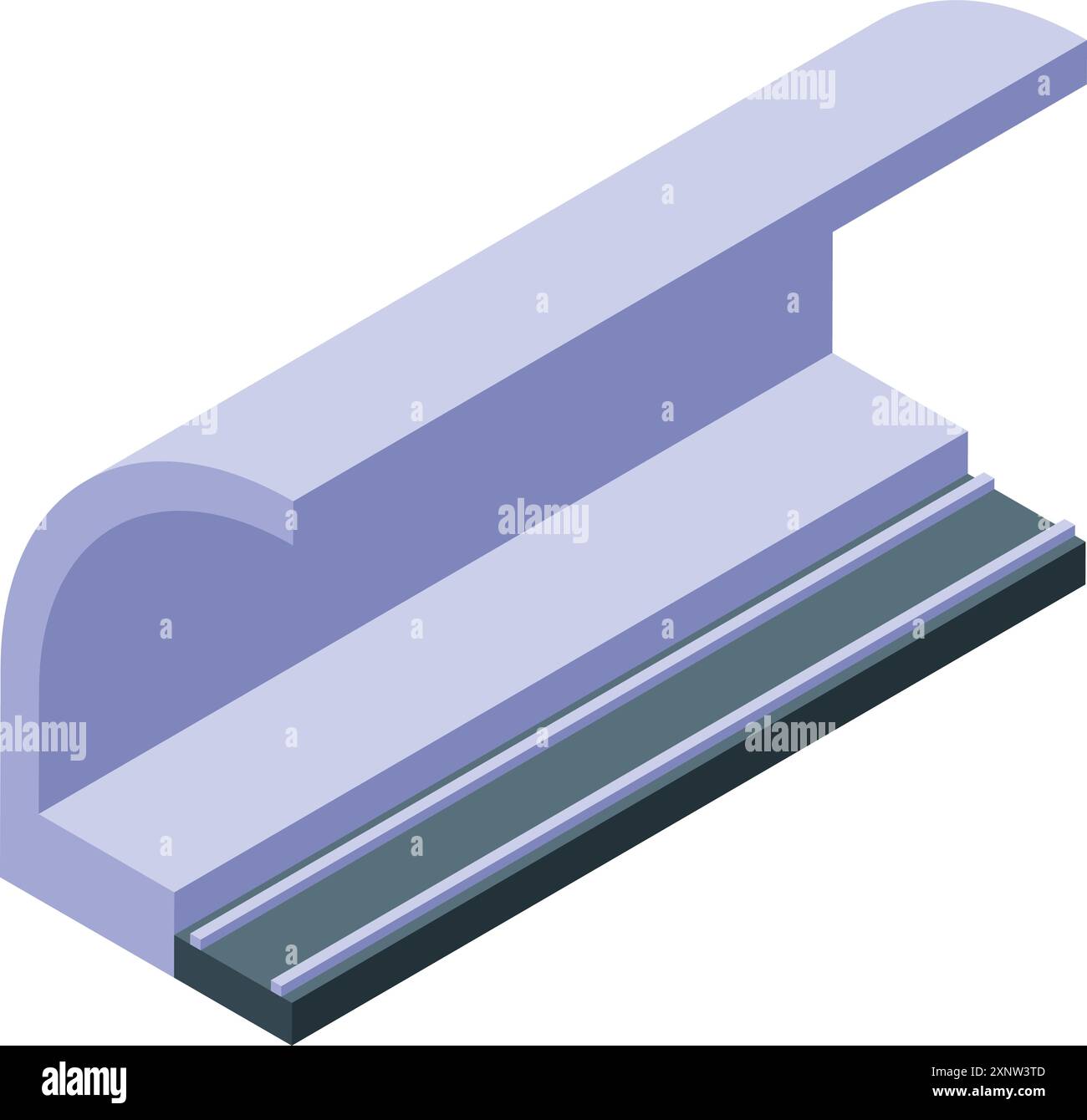 Illustration of a modern subway station platform with steps leading up ...