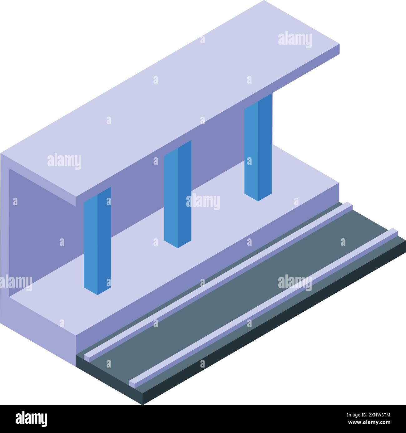 Modern tram stop station platform showing public transportation ...