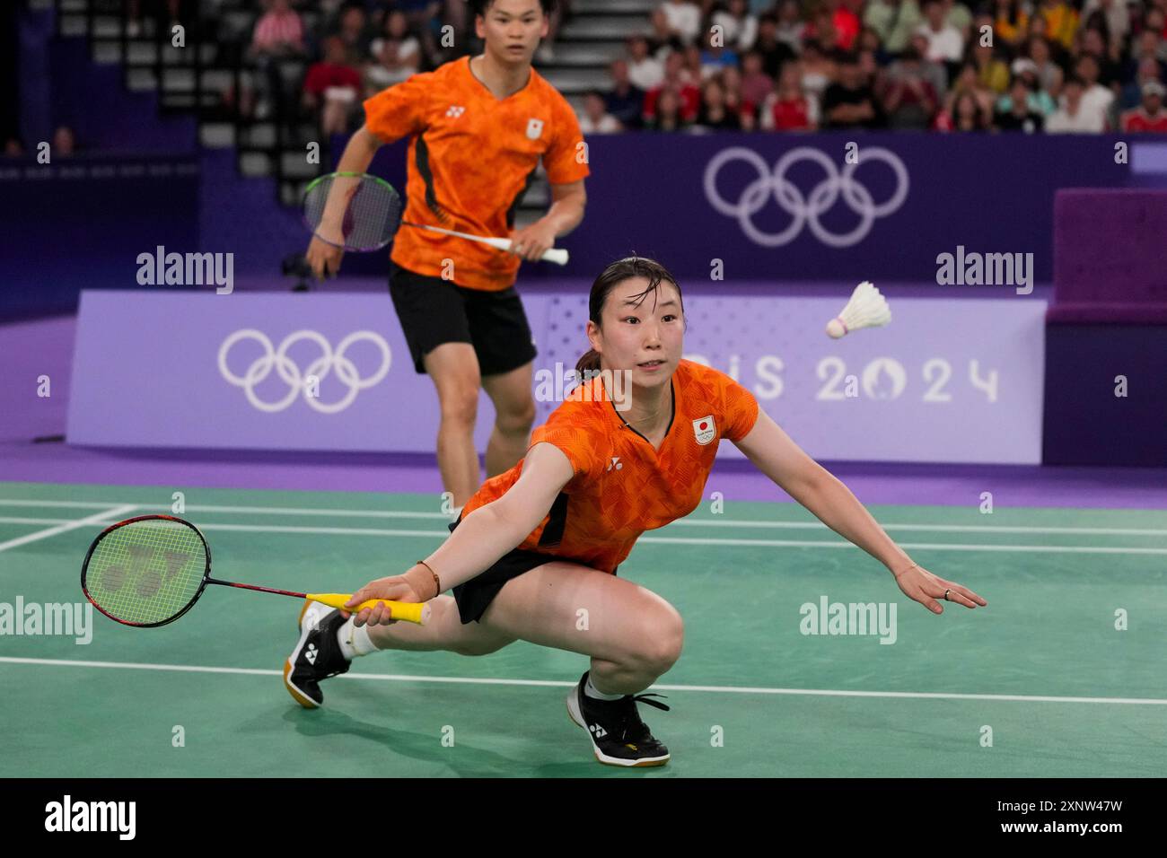 Japan's Arisa Higashino, right, and Yuta Watanabe play against South ...