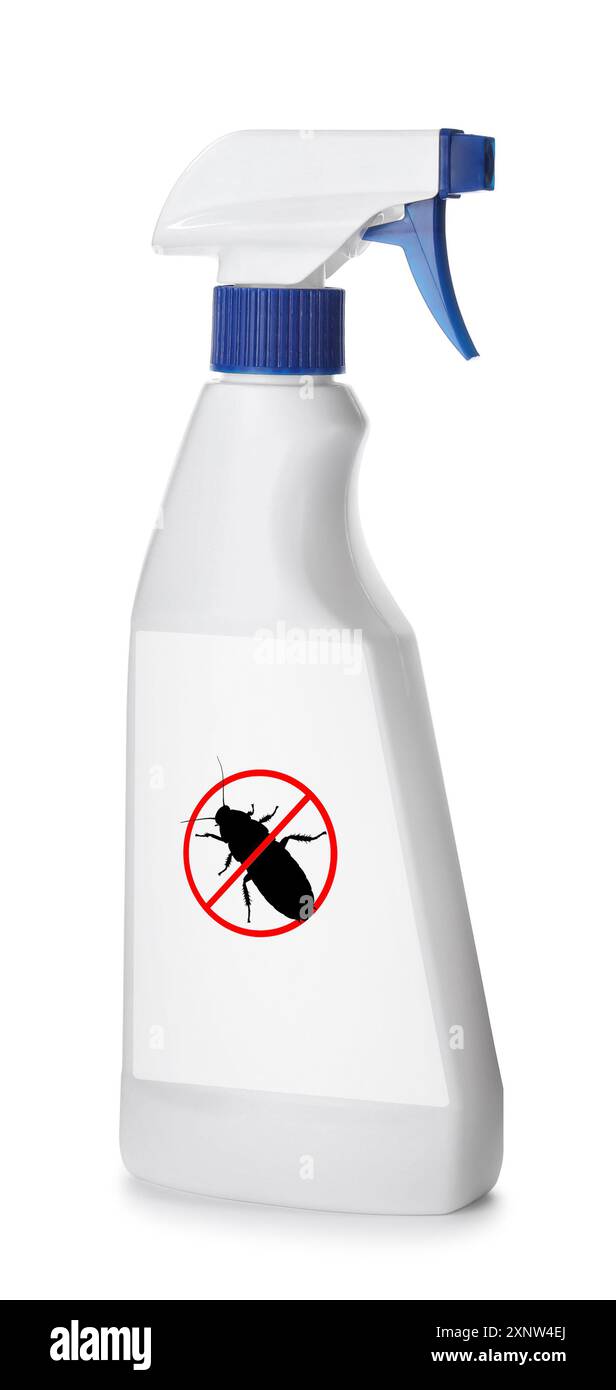Insect repellent in spray bottle isolated on white Stock Photo - Alamy