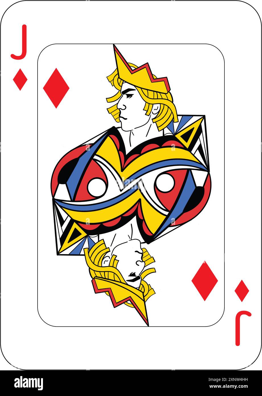 Jack of diamonds. One playing card, illustration Stock Photo - Alamy