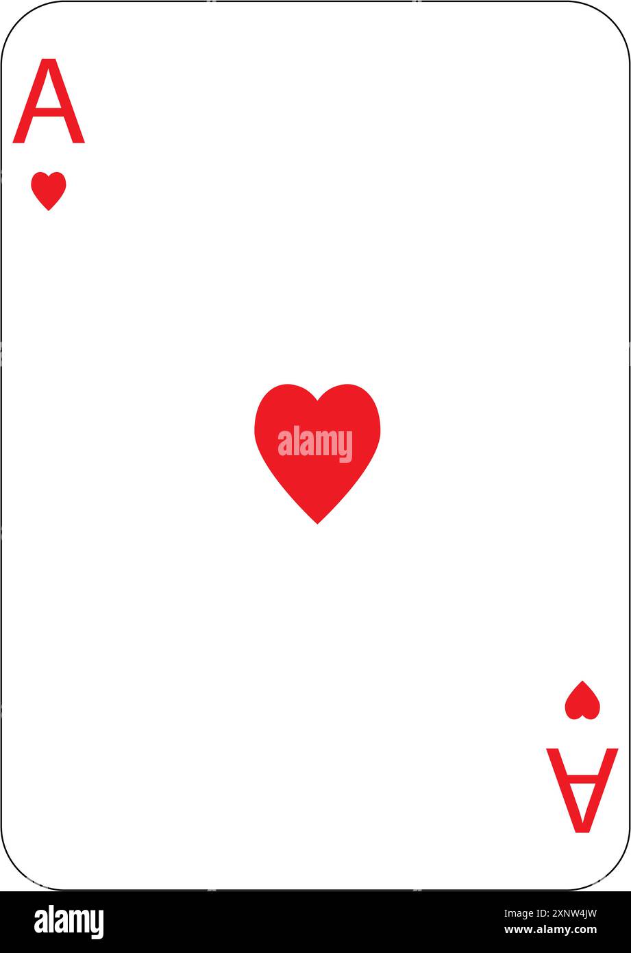 Ace of hearts. One playing card, illustration Stock Photo - Alamy