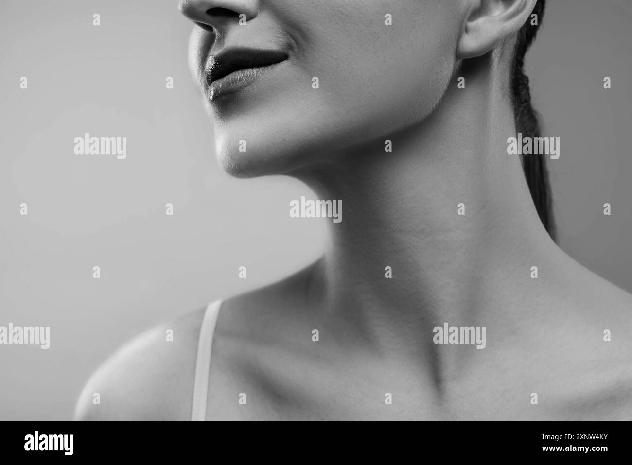 Female fashion model face closeup Black and White Stock Photos & Images ...