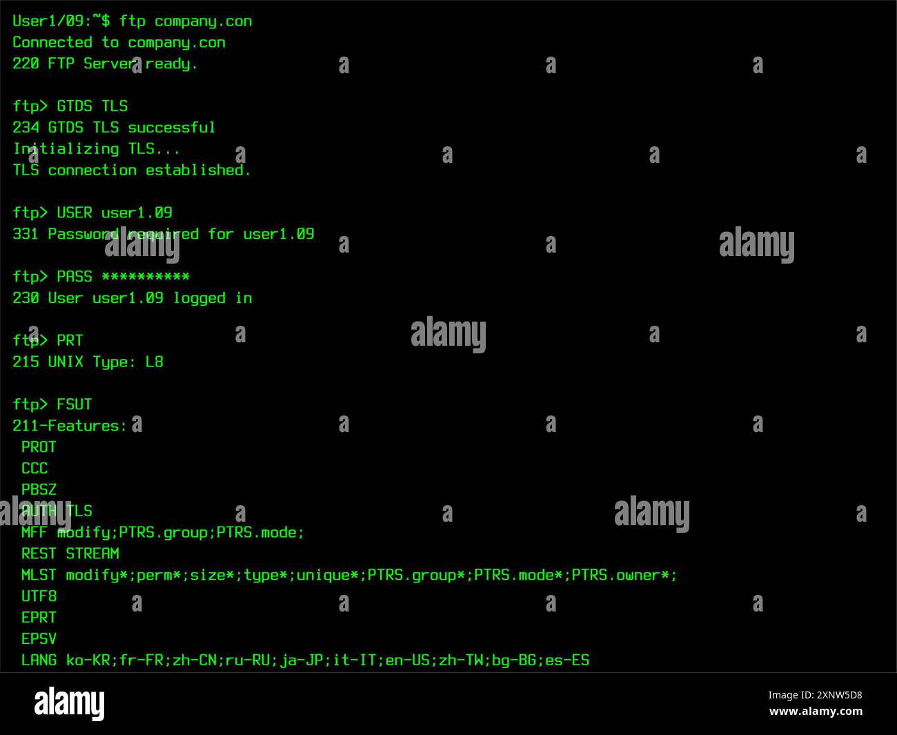 Retro File Manager Login Sequence Template for a 90s Computer Display, Monitor. File Transfer ...