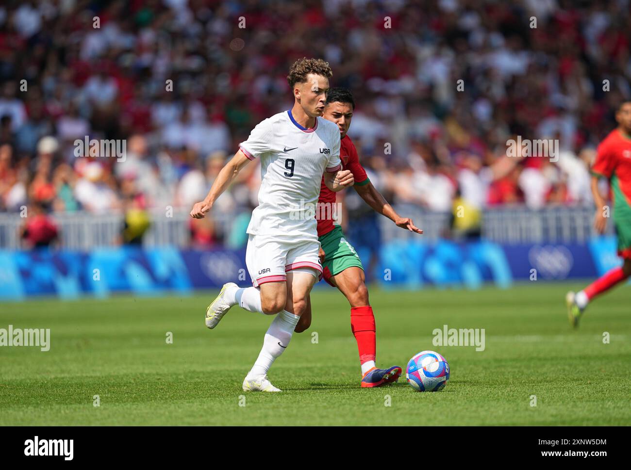 August 02 2024: Griffin Yow (USA) controls the ball during a Olympics- Quarter Final game ...