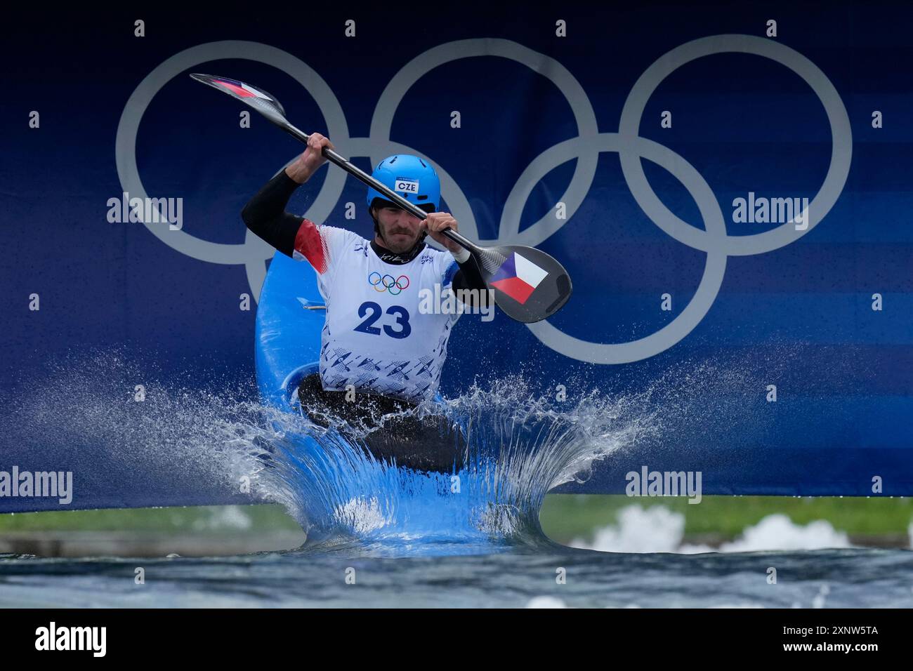 Lukas Rohan of the Czech Republic competes in the men's kayak cross ...