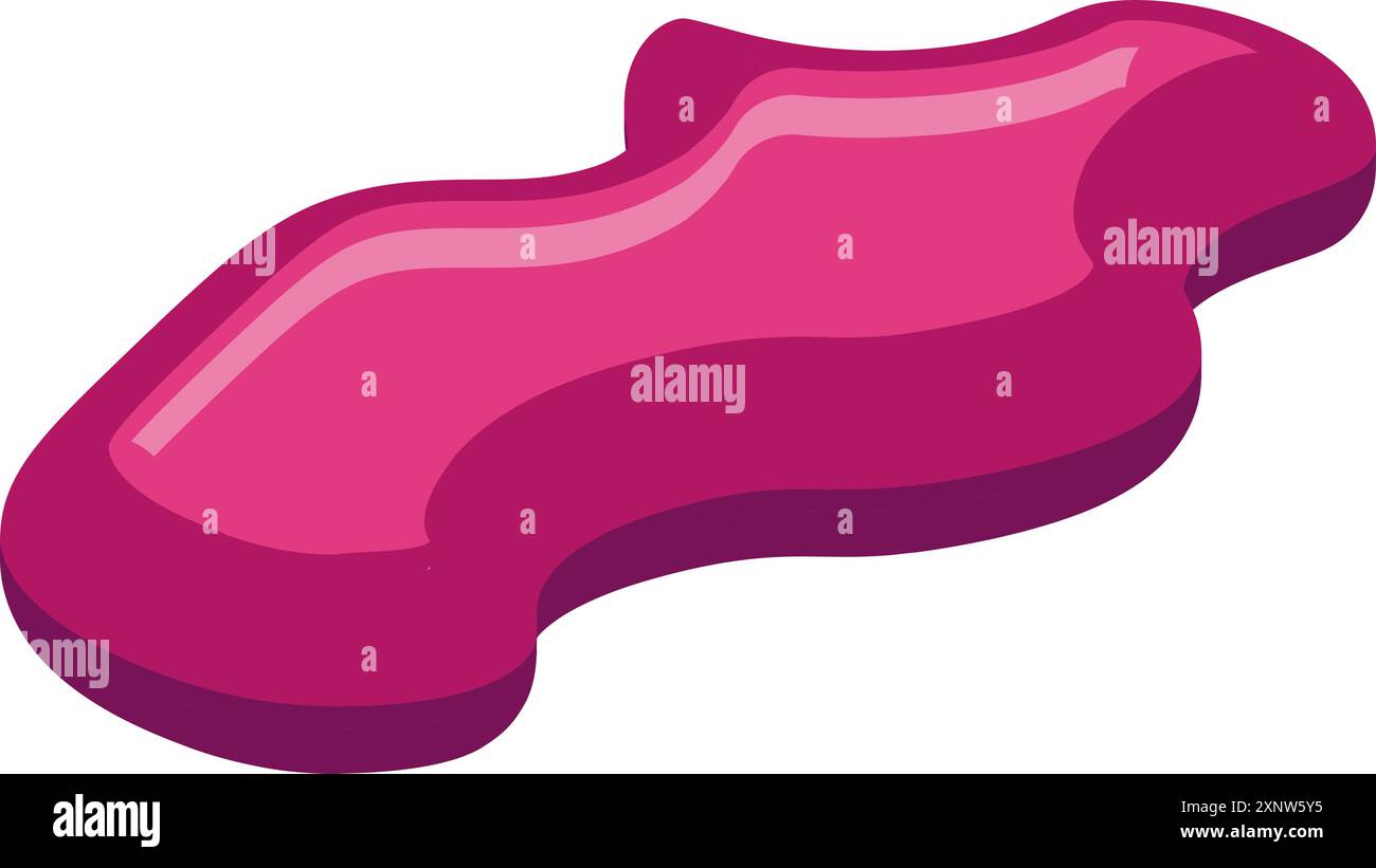 Pink slime is dripping, spreading, and forming a viscous liquid blob ...