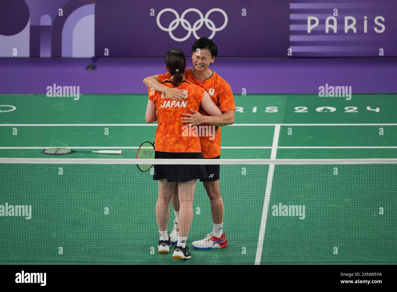 Japan's Yuta Watanabe, right, and Arisa Higashino celebrate after ...