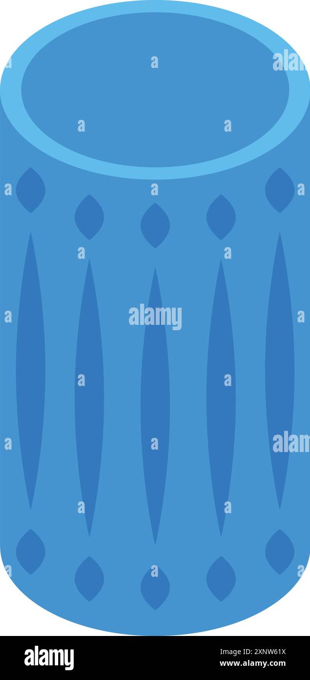 Simple blue trash can standing upright, perfect for illustrations about ...