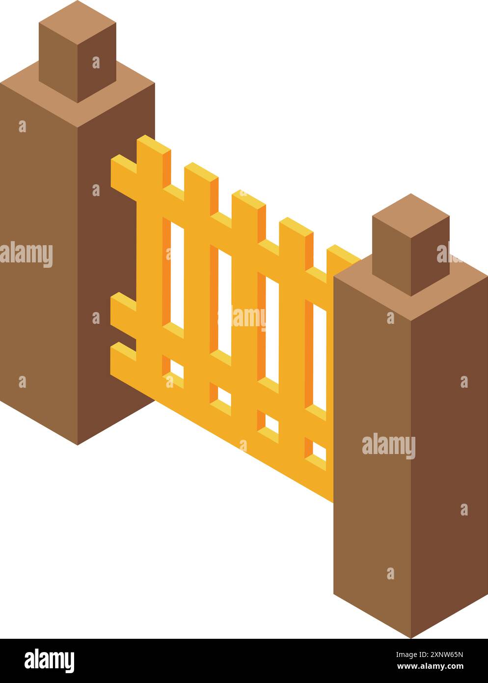 Yellow wooden gate providing security and privacy, perfect for ...