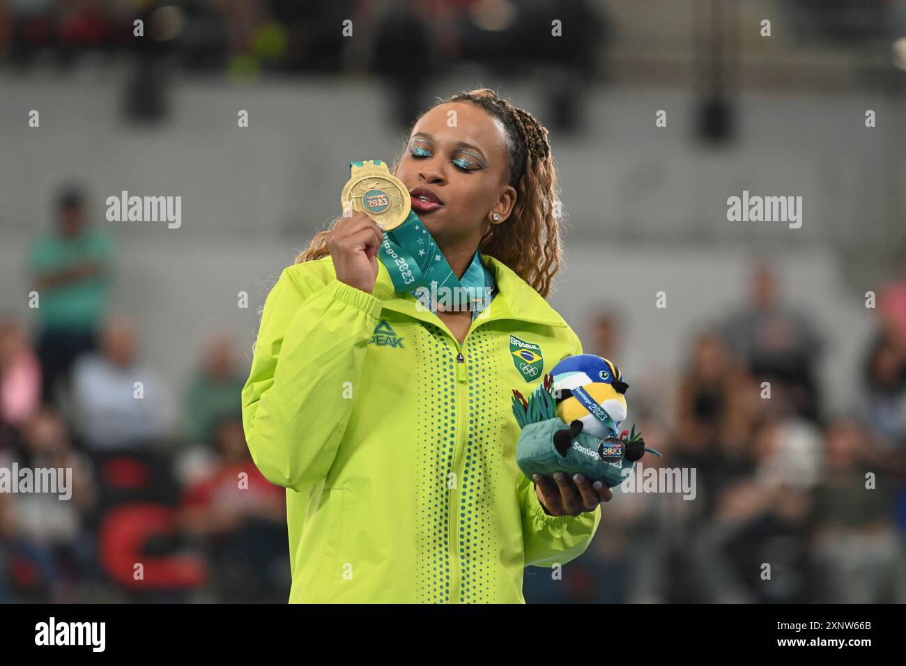 Santiago, Chile, October 25, 2023, Rebeca Andrade (BRA) gold during ...