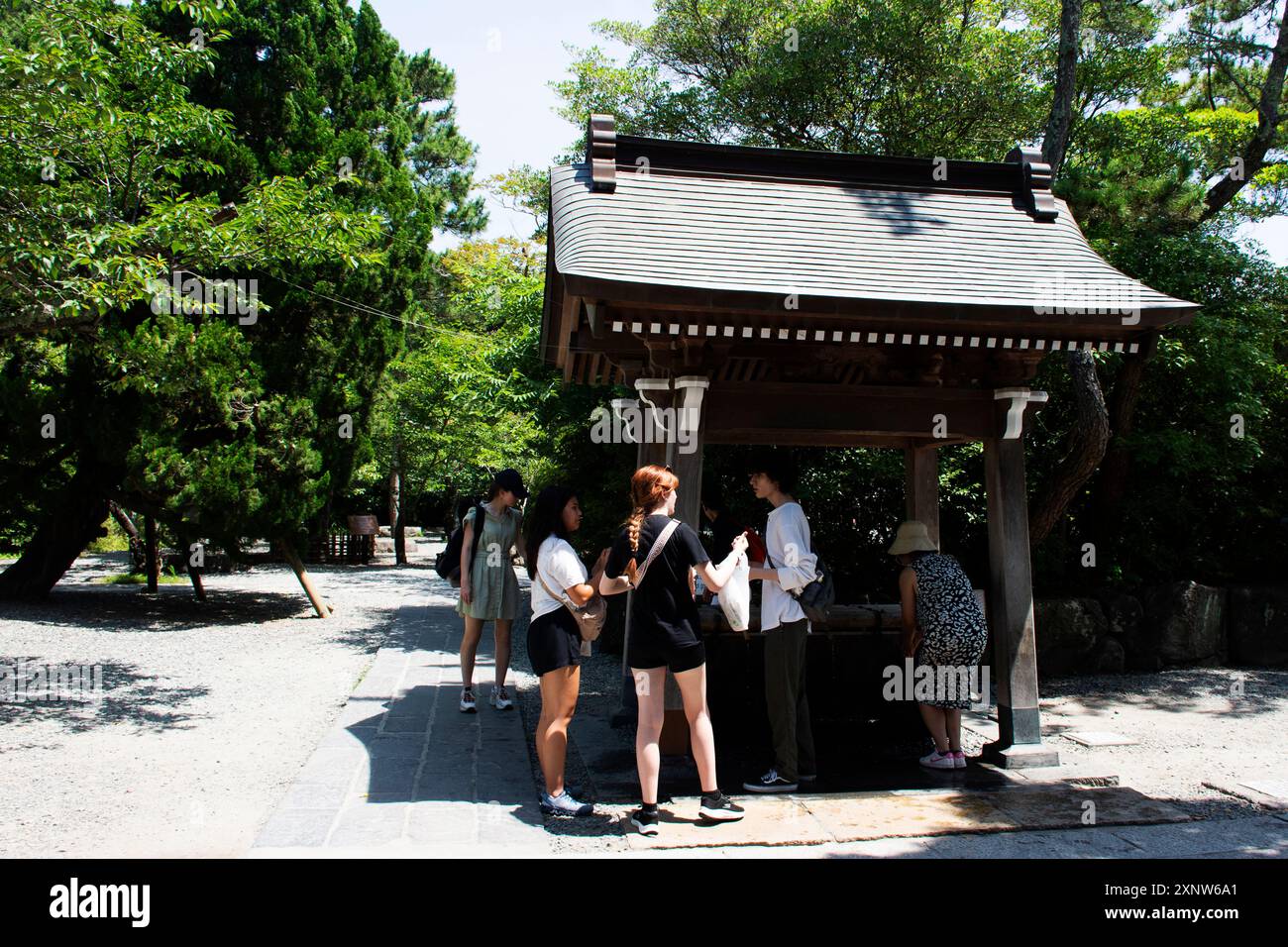 Traditional holy water for japanese people traveler washing hand rite ...