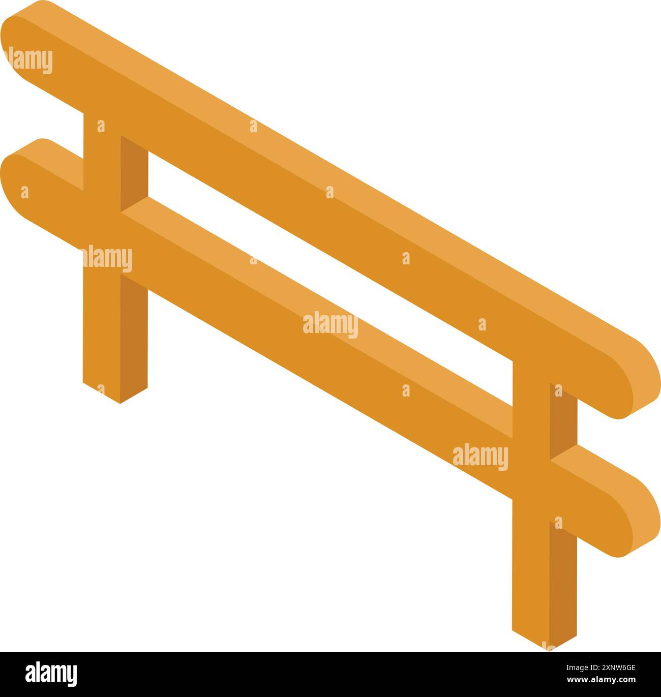 Wooden fence protecting private property, isometric illustration in a ...