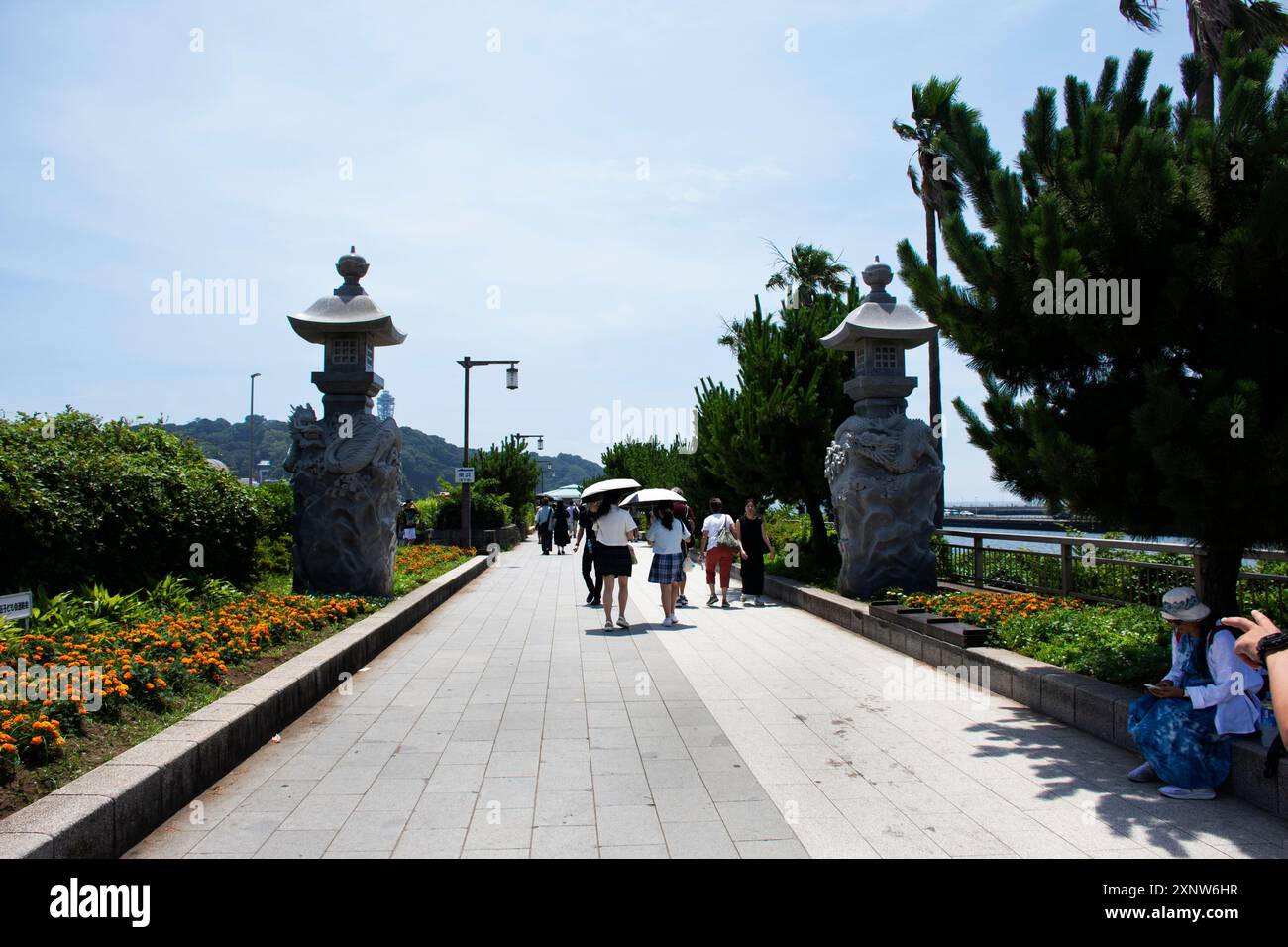 View landscape building beautiful footpath for Japanese people ...
