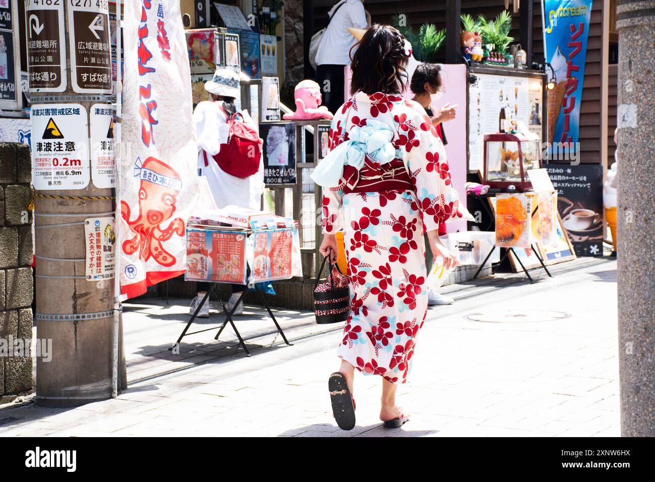 Travelers japanese women people wear traditional clothes kimono yukata walking on Subana Local ...