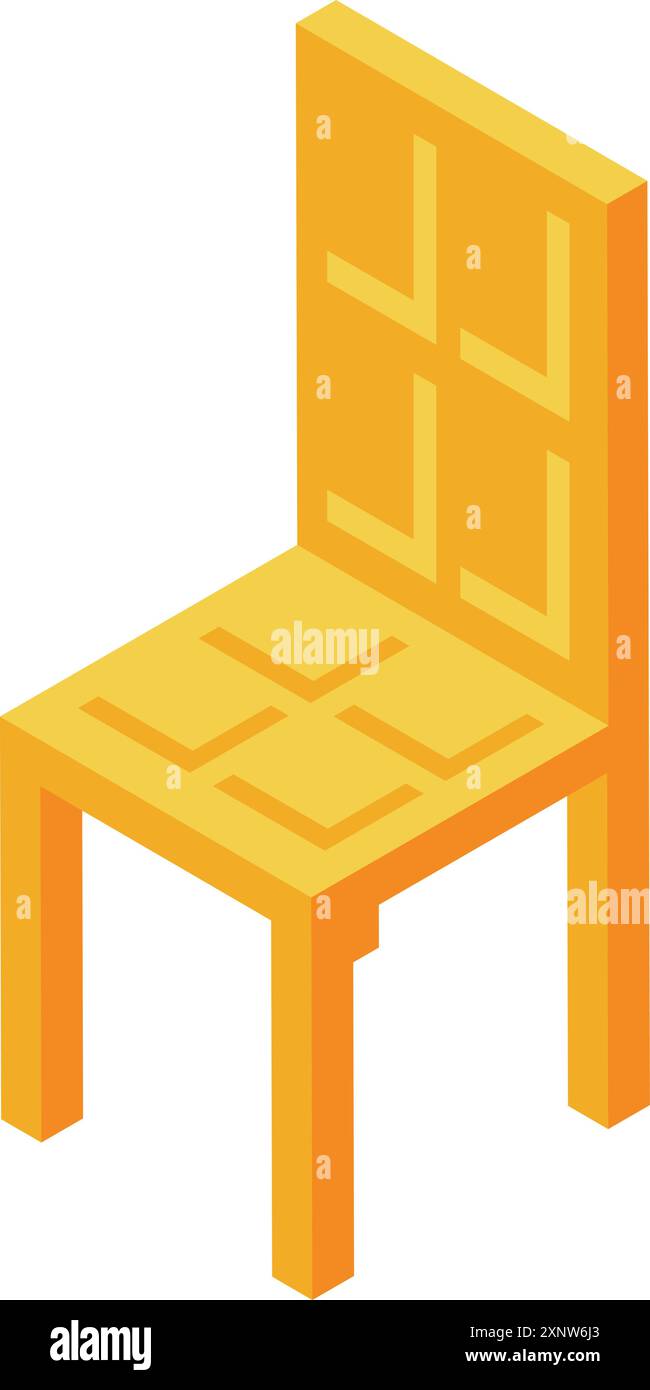 Yellow wooden chair with a high back, perfect for minimalist and modern ...